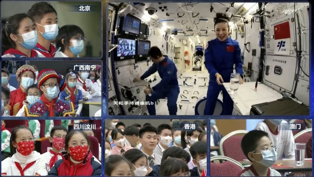 Chinese astronauts give science lesson from space station | News ...